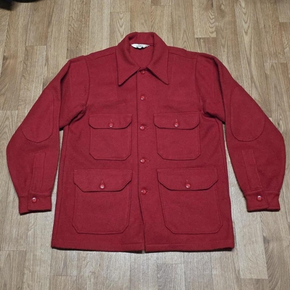 Woolrich | Jackets & Coats | Vintage Woolrich Red Wool Mackinaw Jacket ...